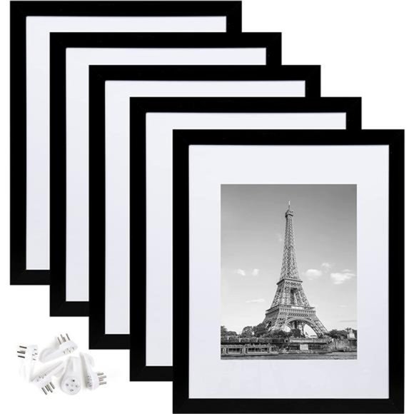 Accents | 11x14 Picture Frame Set Of 5display Pictures 8x1 With Mat Or ...
